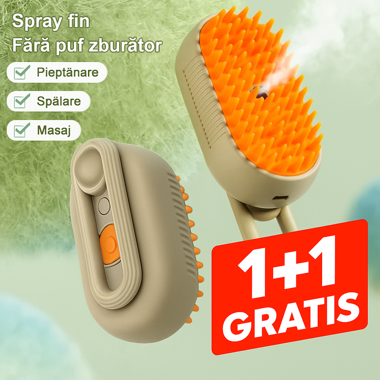 Perie cu abur pentru blană animale 1+1 GRATIS – Calato